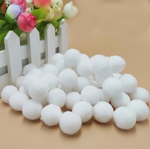 Мягкие помпоны 20 мм, 500 шт. Белый, 16-500pcs