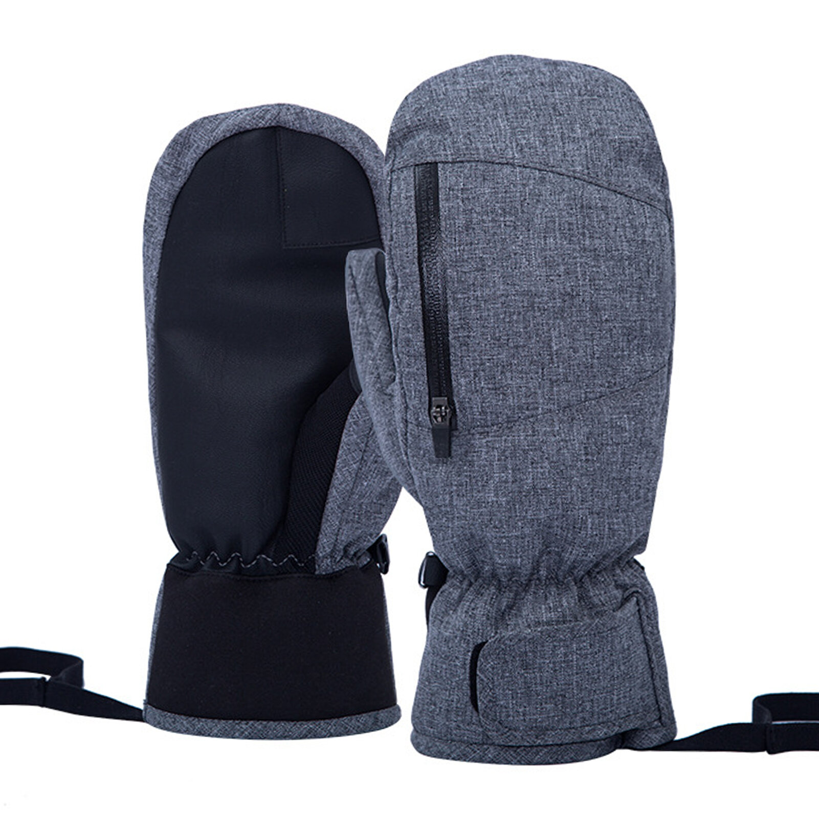 Перчатки для сноуборда для женщин и мужчин, водонепроницаемые лыжные перчатки с тачскрином, черный, белый, серый, размеры M, L, XL, материал: 100% полиэстер, ладонь: 100% ПУ кожа, наполнение: теплая вата, вес M 146г, L 156г, XL 166г, упаковка 37см x 17см