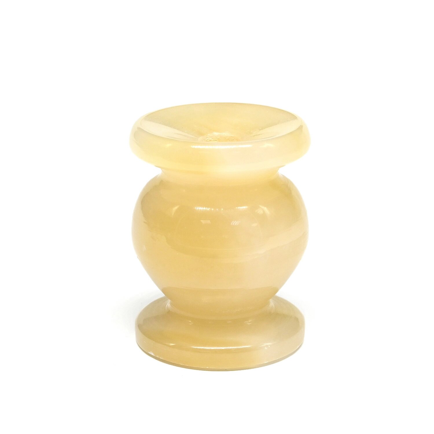 Подсвечник из оникса медового (35*35*45мм) .