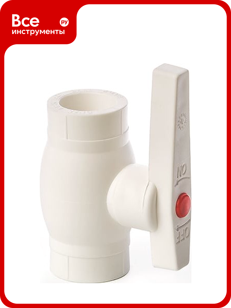 Шаровой кран LAMMIN ppr 90 4/1 Lm31072000090 арматура из полипропилена и латуни, рычажный механизм, проходной