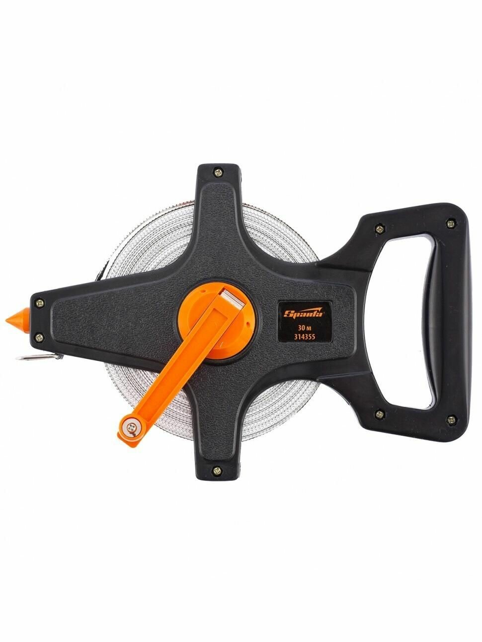 Рулетка геодезическая, 30 м х 12, 5 мм, лента ПВХ, открытый корпус Sparta 314355