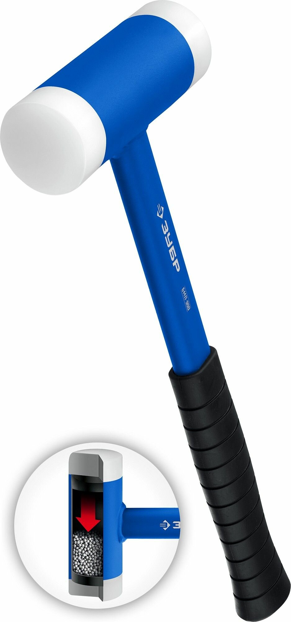 Безынерционный молоток ЗУБР БМП-50, 50 мм, полиамидные бойки, профессиональный 2043-50