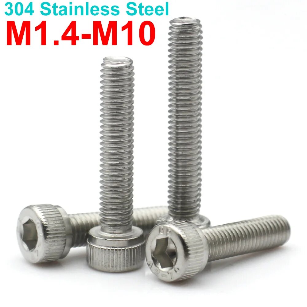 Zimir Винты с шестигранной головкой из нержавеющей стали 304 М1.4-М10 M3 (20pcs), 25mm