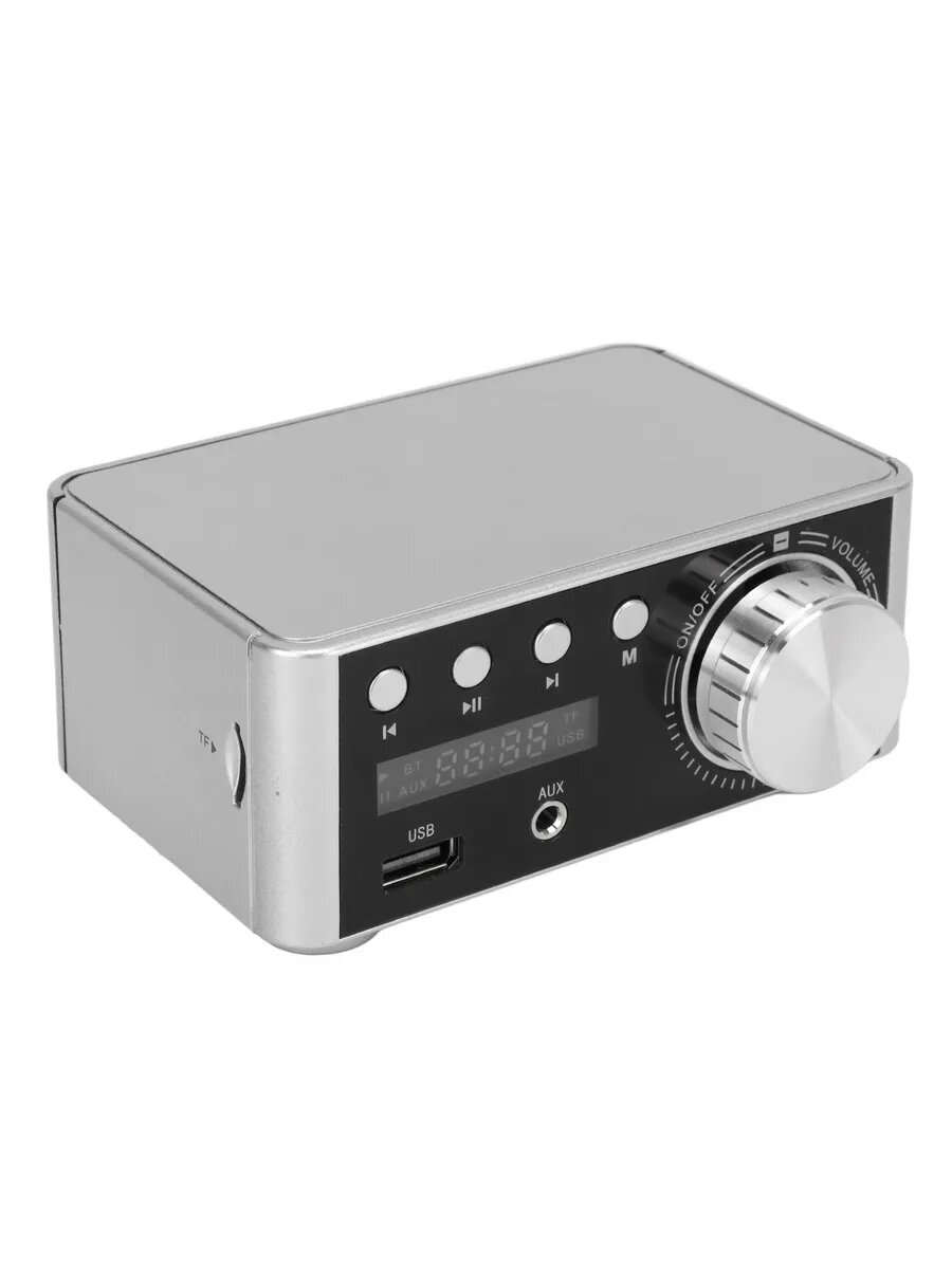 Усилитель Bluetooth Silver Mini Bluetooth 5.0 Цифровой — фото 1