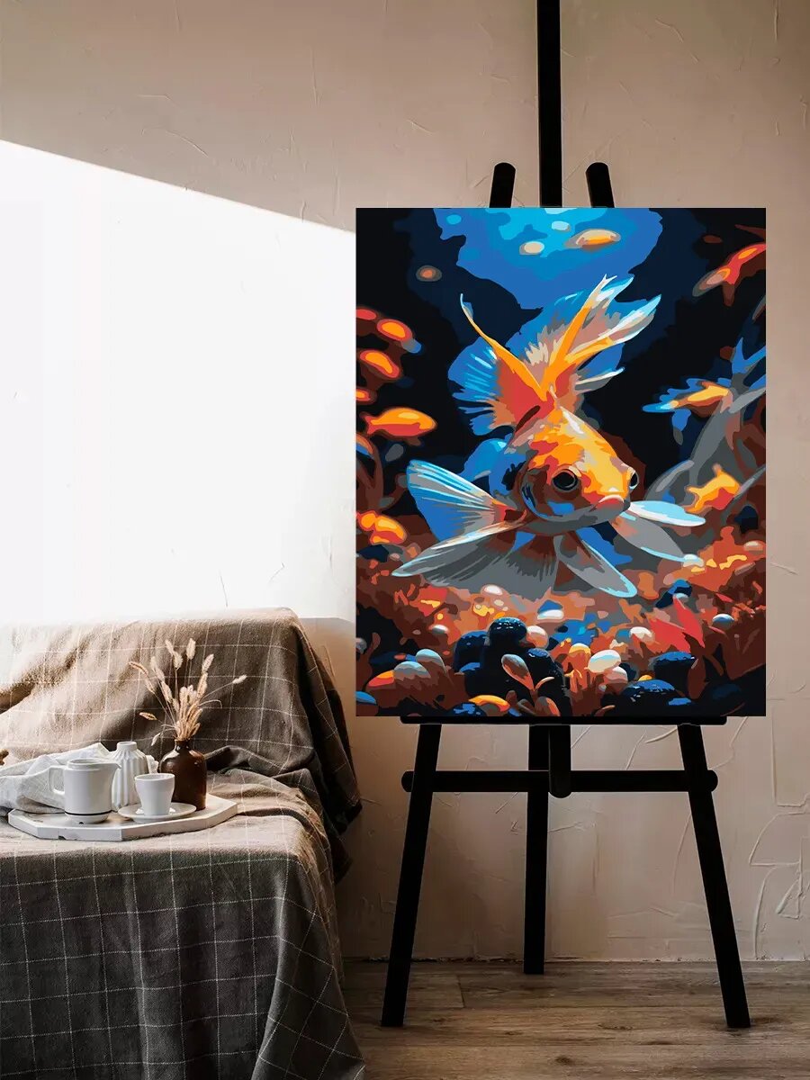 Картина по номерам Золотая Рыбка Море Растение Сказка