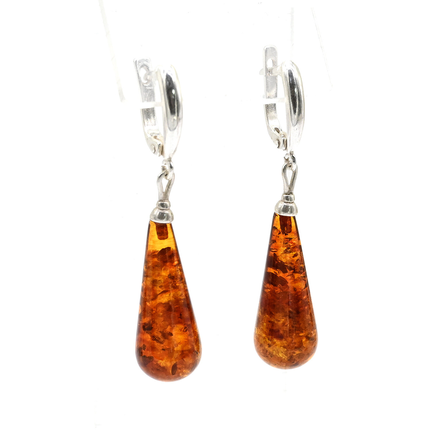 Серьги, янтарь