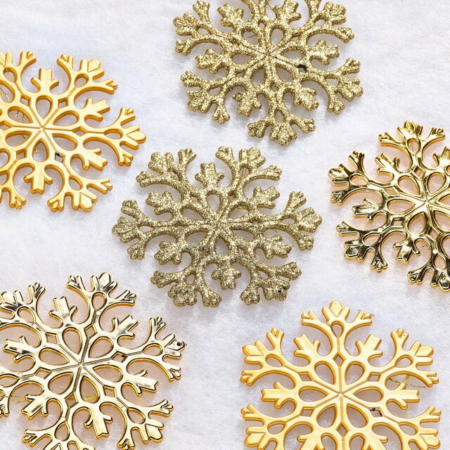 Елочная игрушка Снежинка Flanessa 11 см золотая, 6 шт, Winter Deco, 1000852