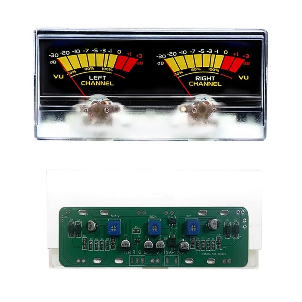 Двойной указатель VU Meter TKXEC 5-50 Вт, White