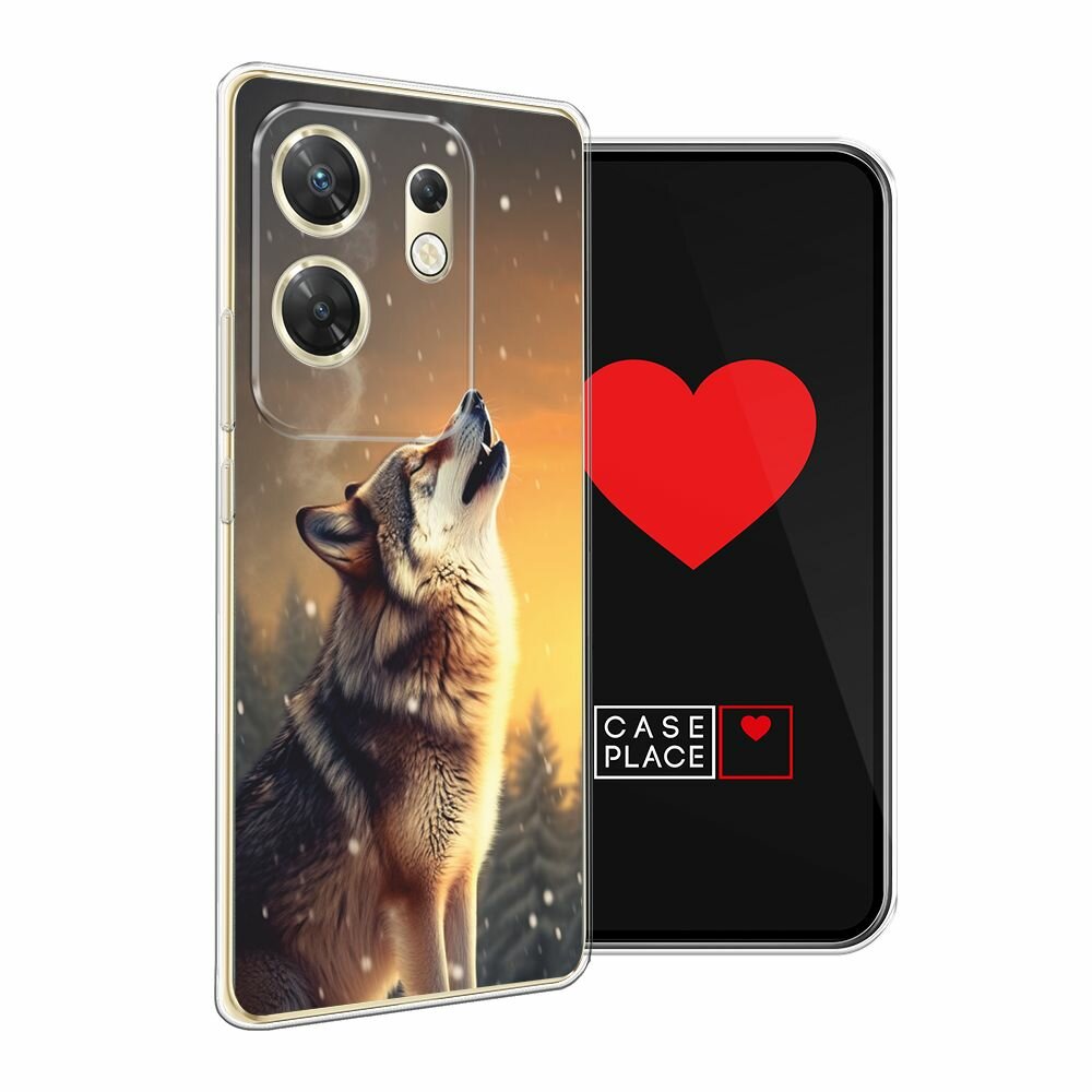 Чехол на Infinix Zero 30 4G / Инфиникс Зеро 30 4G с принтом "Воющий волк" — фото 1
