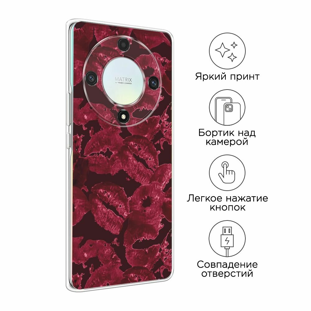 Силиконовый чехол на Honor X9A / Хонор X9A с принтом Помада паттерн 1 — фото 1