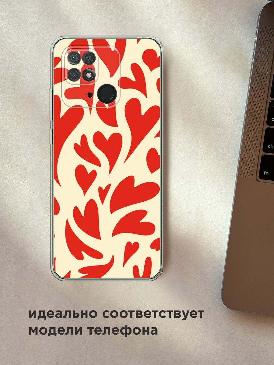 Чехол на Xiaomi Redmi 10C / Сяоми Редми 10C с принтом "Crazy hearts 1 - 14 февраля" — фото 1
