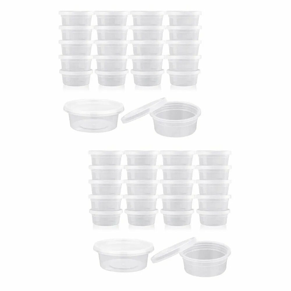 Пластиковые одноразовые контейнеры для соусов с крышками, 50 мл, 200 штук для дома