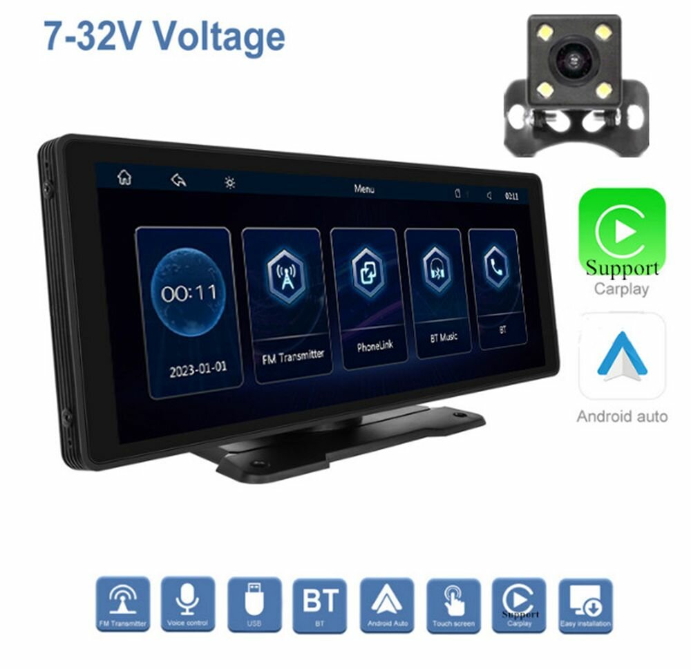 10,26-дюймовый интеллектуальный плеер + задняя камера заднего вида для беспроводного carplay android auto планшета