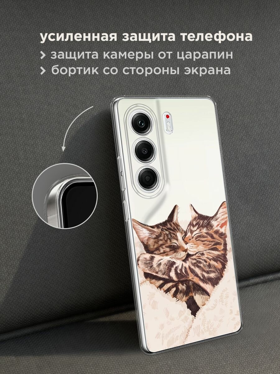 Чехол на Tecno Camon 40 Pro 5G / Текно Камон 40 Про 5G с принтом "Влюбленные котейки - 14 февраля" — фото 1