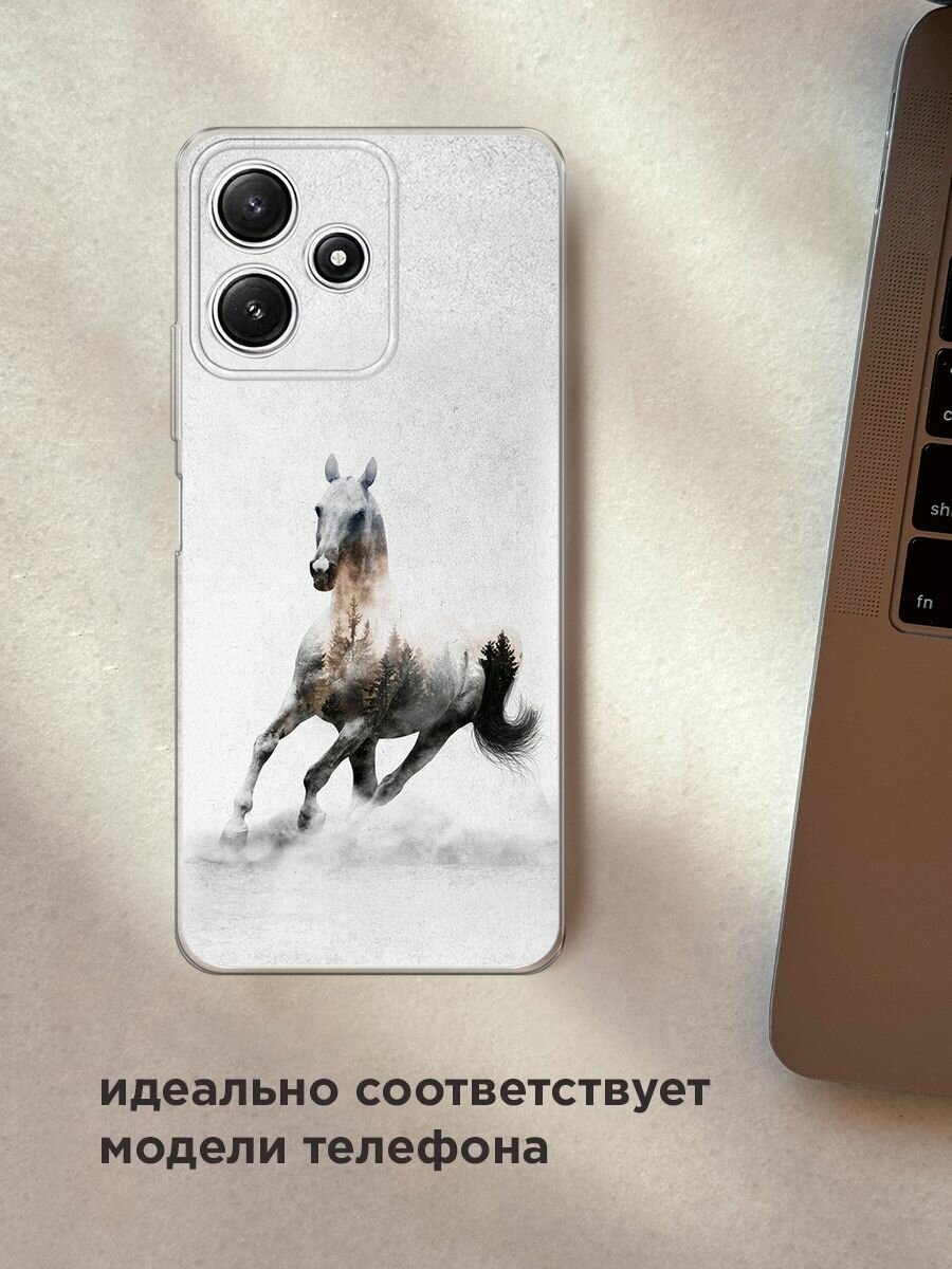 Чехол на Xiaomi Redmi 12 / Сяоми Редми 12 с принтом "Лошадь лес" — фото 1