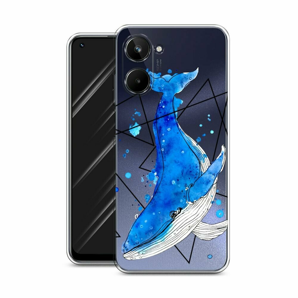 Чехол на Realme 10 4G / Реалми 10 4G с принтом "Кит графика", прозрачный — фото 1