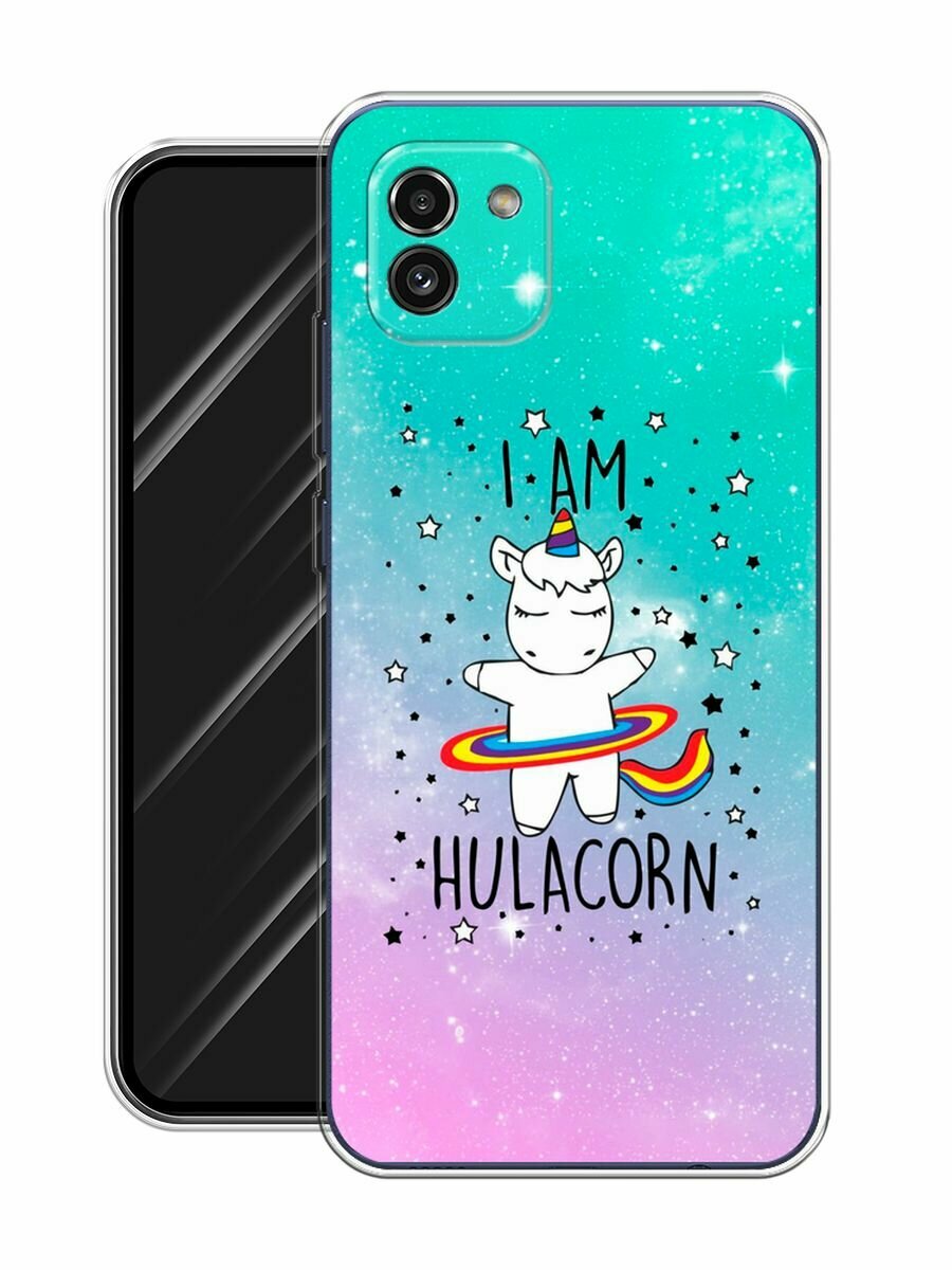 Чехол на Samsung Galaxy A03 / Самсунг Галакси А03 с принтом I am hulacorn — фото 1