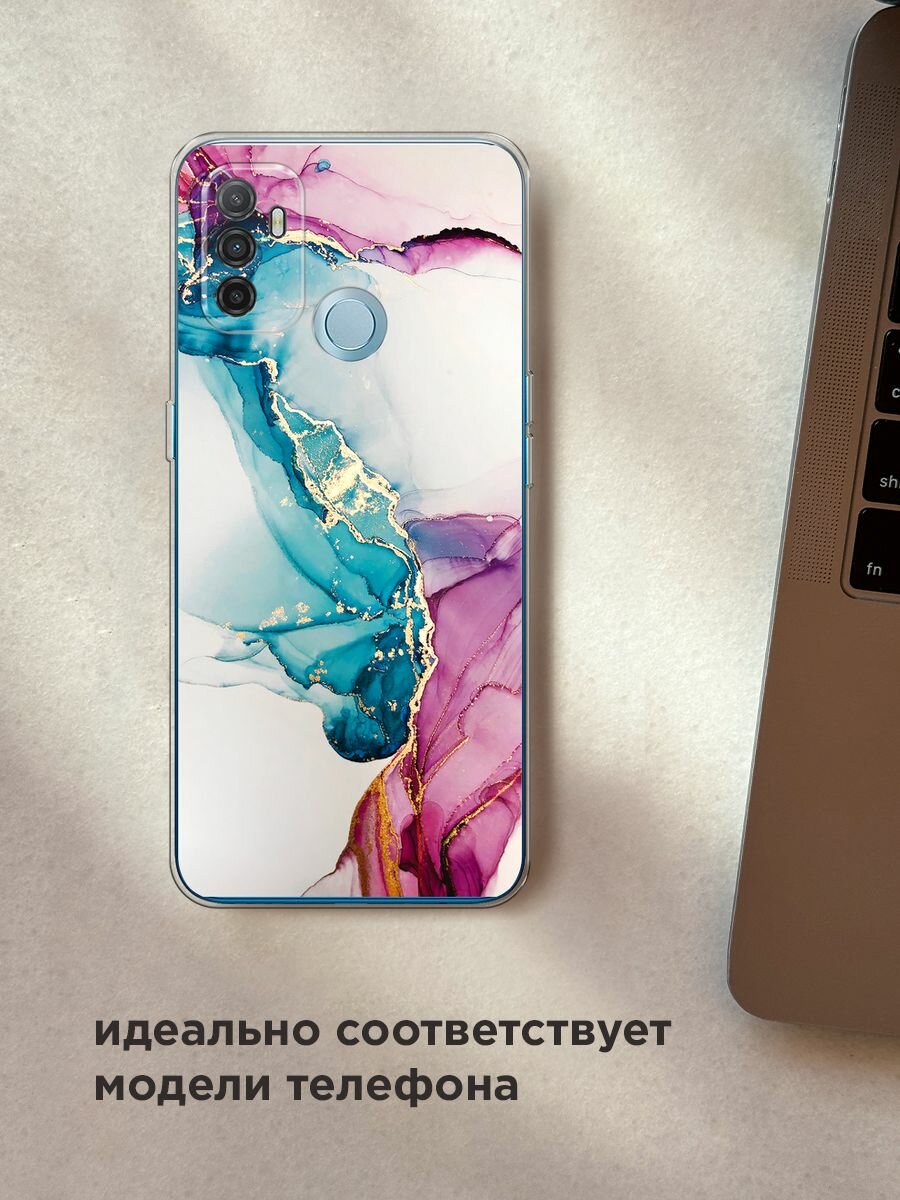 Чехол на Oppo A53 / Оппо А53 с принтом "Розовые разводы рисунок" — фото 1