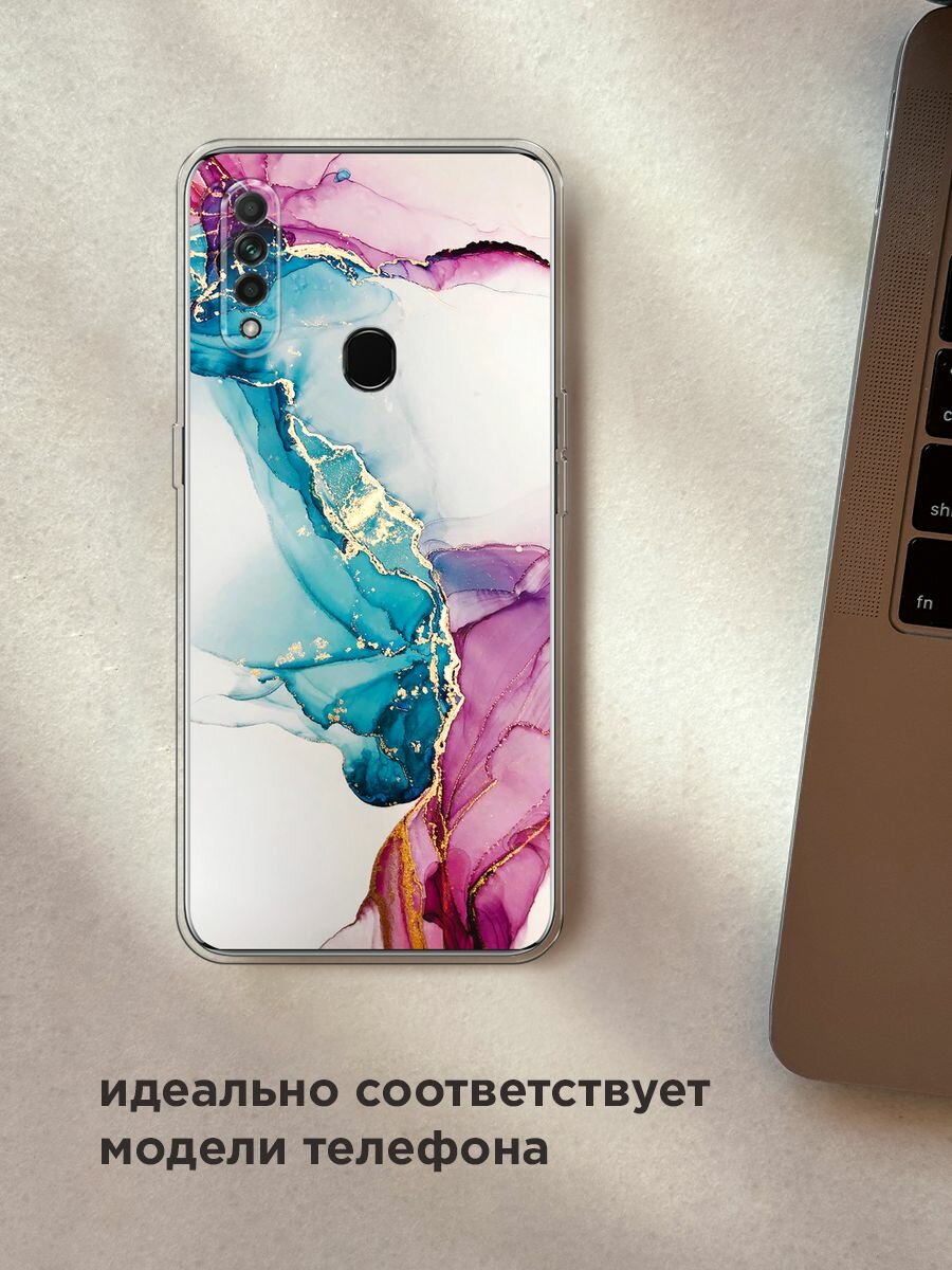 Чехол на Oppo A31 / Оппо А31 с принтом "Розовые разводы рисунок" — фото 1