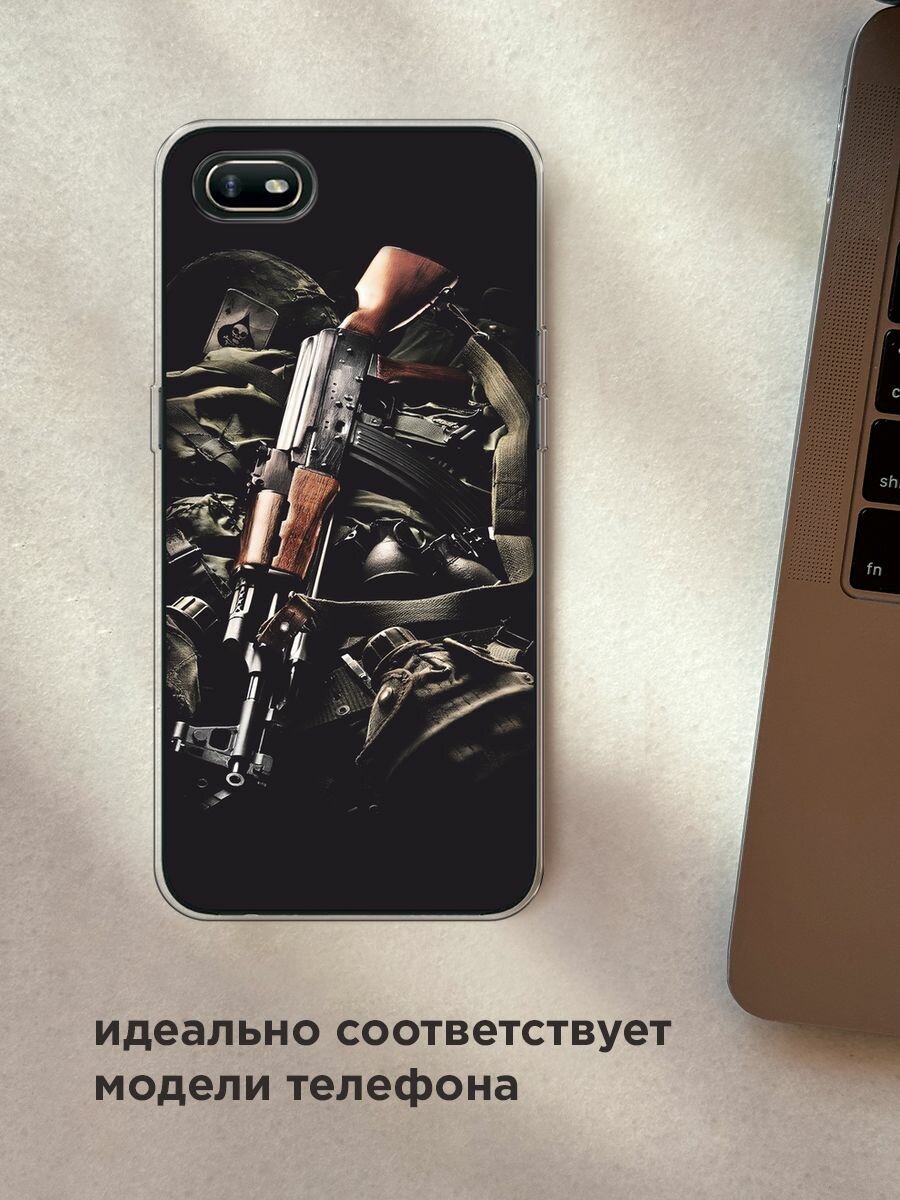 Силиконовый чехол на Oppo A1k / Оппо А1к с принтом "Автомат" — фото 1
