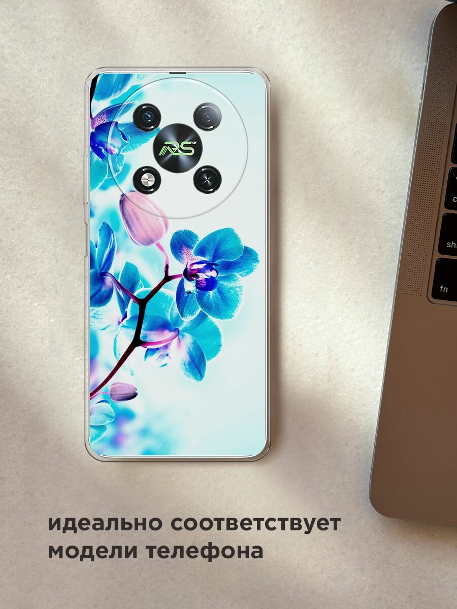 Силиконовый чехол на Itel RS4 / Ител РС4 с принтом "Голубая орхидея" — фото 1
