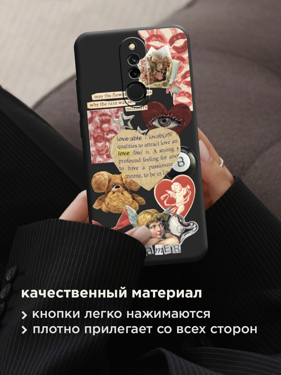 Чехол на Xiaomi Redmi 8 / Редми 8 с принтом "Поцелуи и сердца 4" — фото 1