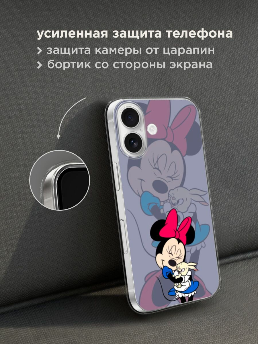 Чехол на Apple iPhone 17 / Айфон 17 с принтом "Минни с кроликом" — фото 1