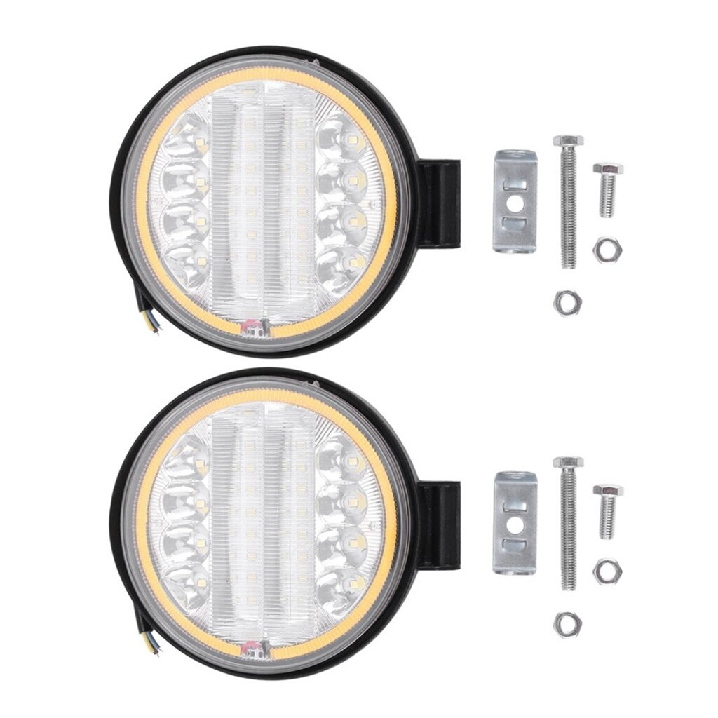 2 светодиодных рабочих фонаря, желтые фонари для грузовиков с апертурой, фонари для вилочных погрузчиков, вспомогательные фонари для грузовиков с конденсатором