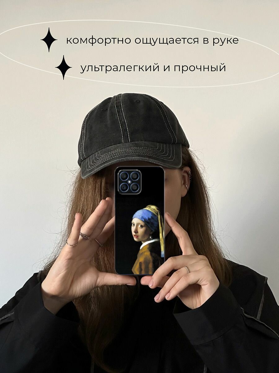 Чехол на Honor X8 / Хуавей X8 с принтом "Девушка с жемчужной сережкой" — фото 1