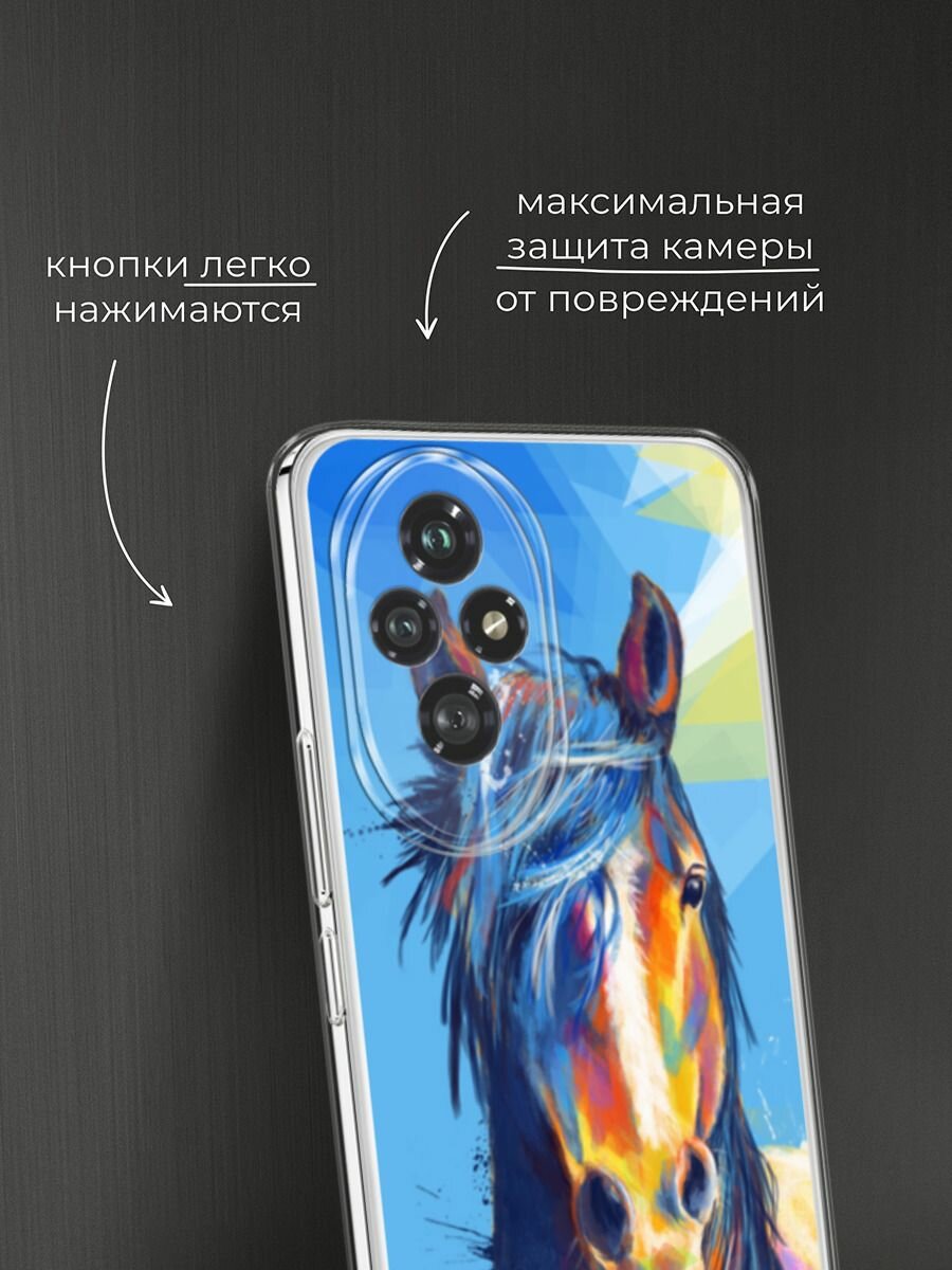 Силиконовый чехол на Honor 200 / Хонор 200 с принтом "Лошадь арт 3" — фото 1