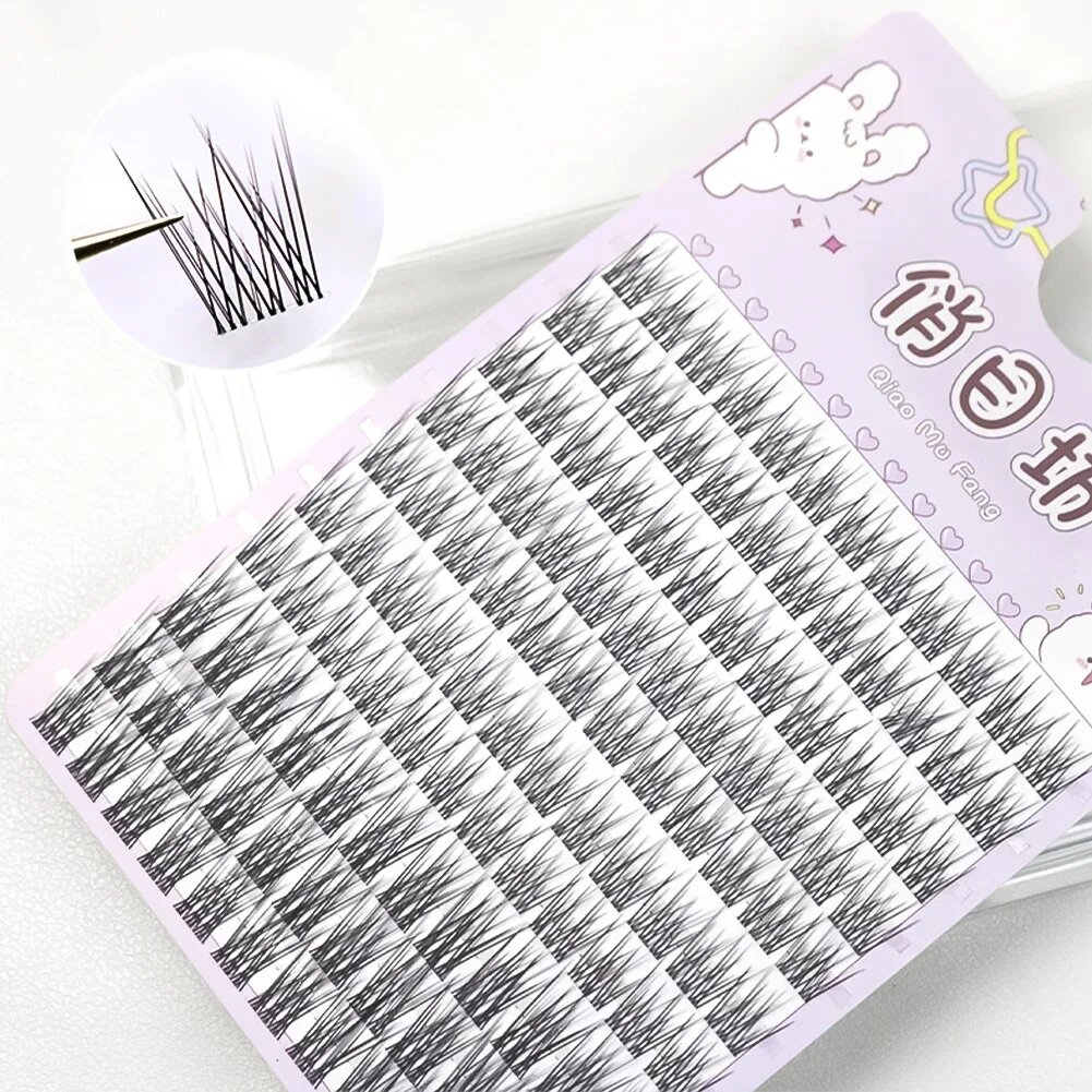 10-рядная детская прямая 10-12 мм, черный комплект для наращивания ресниц «сделай сам», кластеры для ресниц без клея, наращивание ресниц «сделай сам», кластерные ресницы