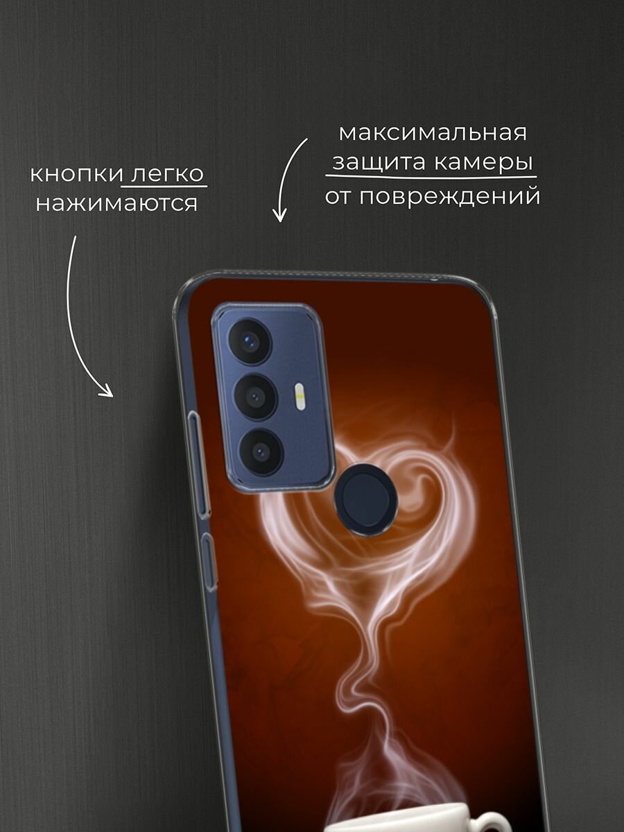 Чехол на TCL 30E/30 SE/305/306 / ТСЛ 30E с принтом "Кофейная любовь" — фото 1