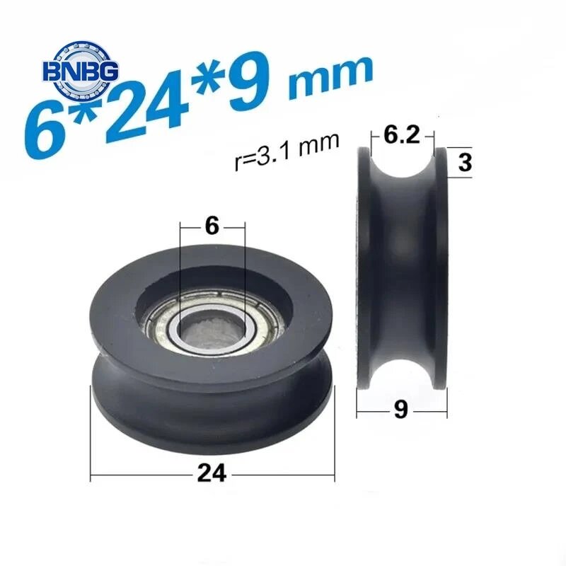 10 шт. Подшипники U-образные пластиковые 696ZZ 6*24*9 мм black colour