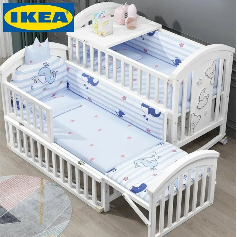 Детская кроватка для новорожденного SoftSpace Air c маятником и матрасом, прямоугольная, из березы, цвет белый, 120х74 см