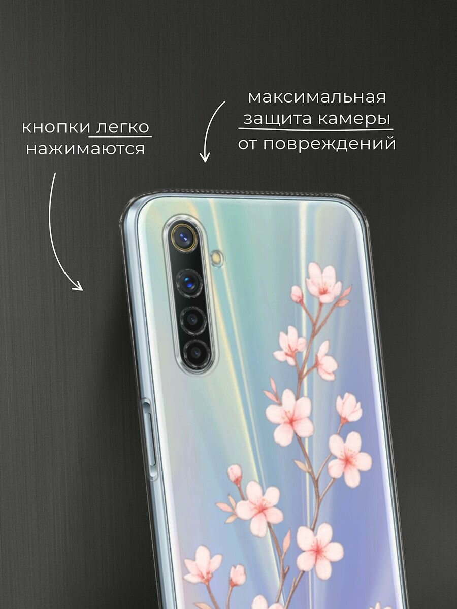 Чехол на Realme 6 / Реалми 6 с принтом "Веточка сакуры 2" — фото 1