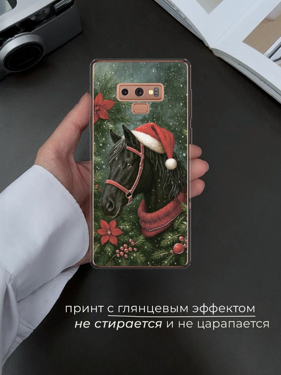 Чехол на Samsung Galaxy Note 9 / Самсунг Галакси Нот 9 с принтом "Черный сказочный конь 2" — фото 1