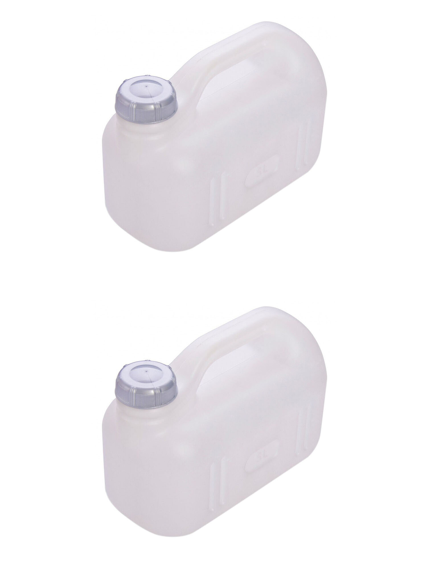 Канистра для жидкостей 5 л пластиковая с крышкой белая (2 шт.)
