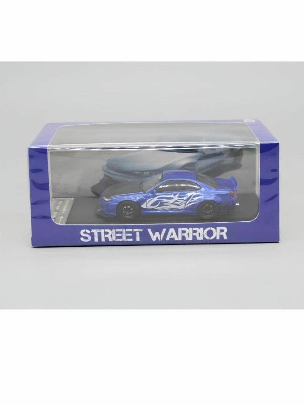 Машинка Street Weapon 1/64 Nissan Silvia S15 Rocket Rabbit Pandem Blue Die-cast Alloy Car Model Collection Toy Gift