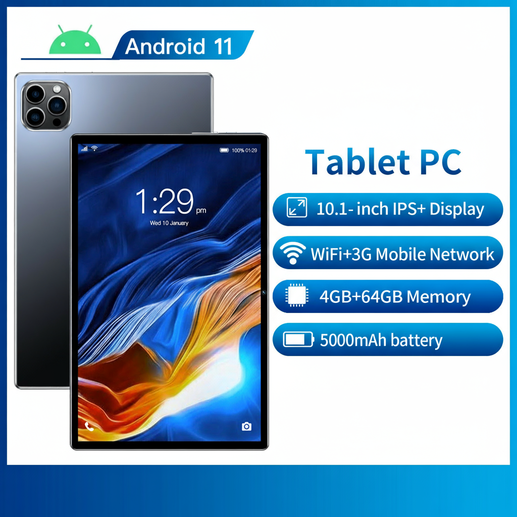 Планшет BDF, 10.1", 4/64ГБ, Wi-Fi+3G, Android