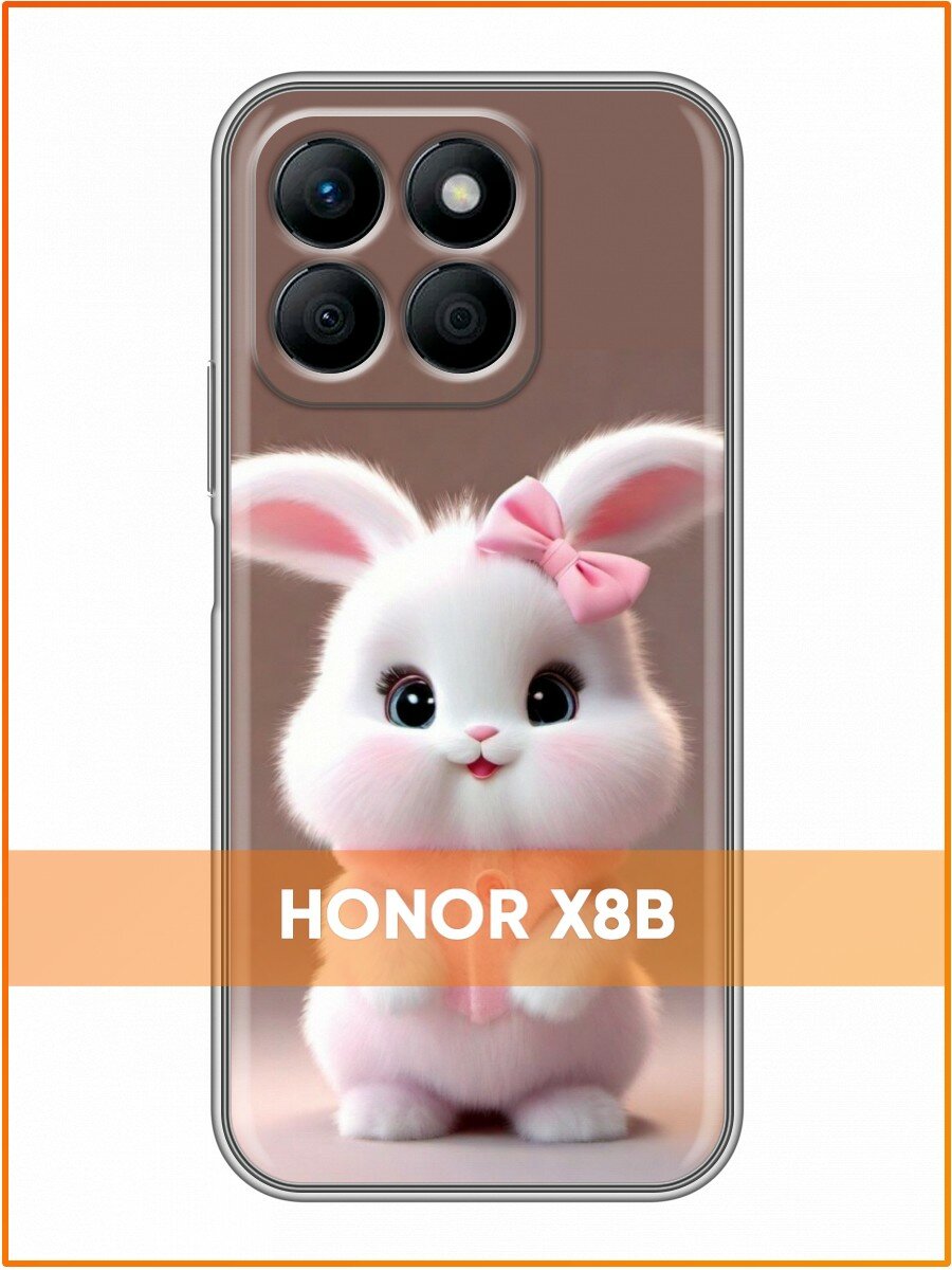 Чехол для Honor X8b с принтом для девочек с зайчиком (Хонор Х8б)