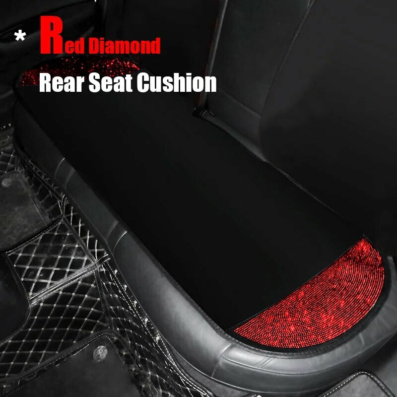 Чехлы на автомобильные сиденья с кристаллами и красными бриллиантами, универсальные автомобильные накладки на подголовник, принадлежности для салона автомобиля, аксессуары для женщин, женский подарок Rear Seat Cushion