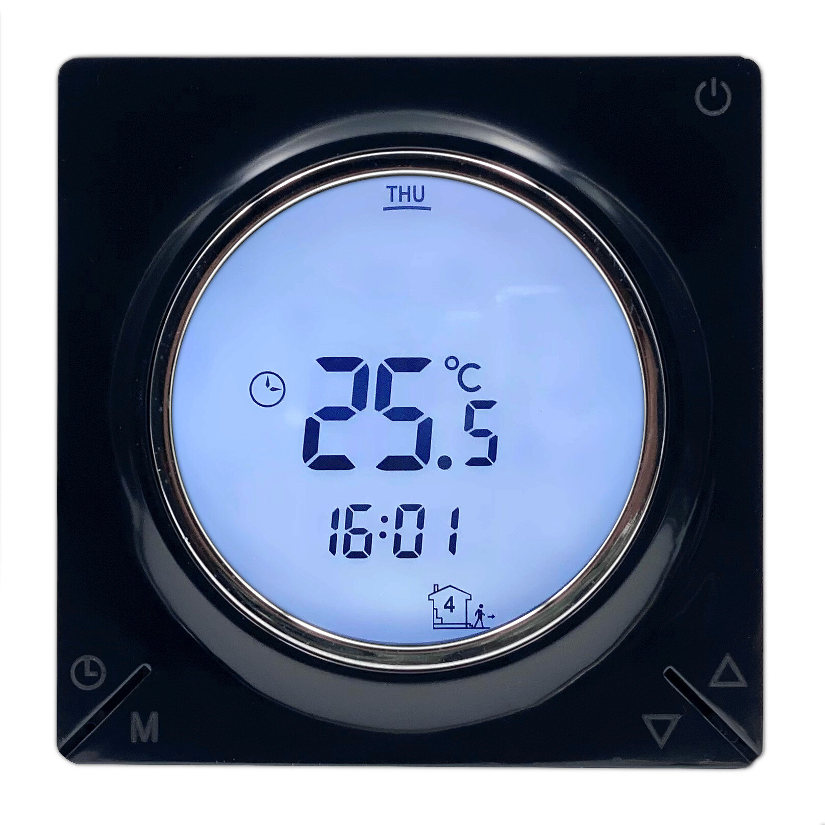 Терморегулятор WiFi ТР-420 Черный глянец программируемый для теплого пола