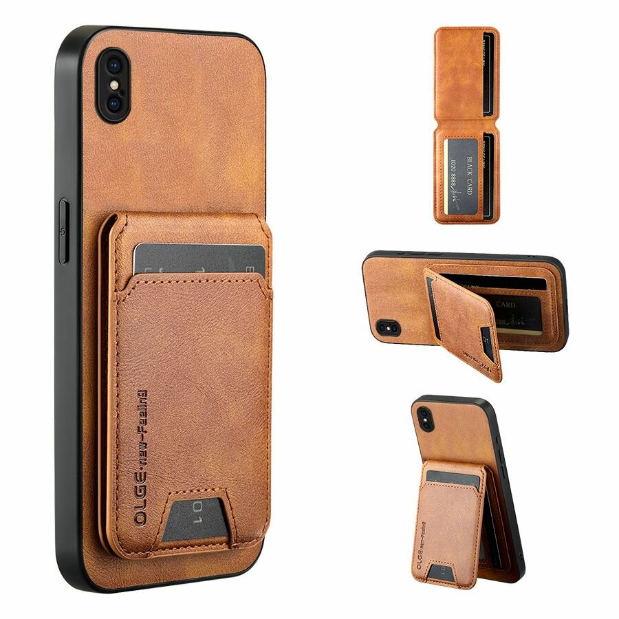 Картхолдер мужской на Apple iPhone X/XS (айфон X/Xc) с MagSafe-Чехол бумажник