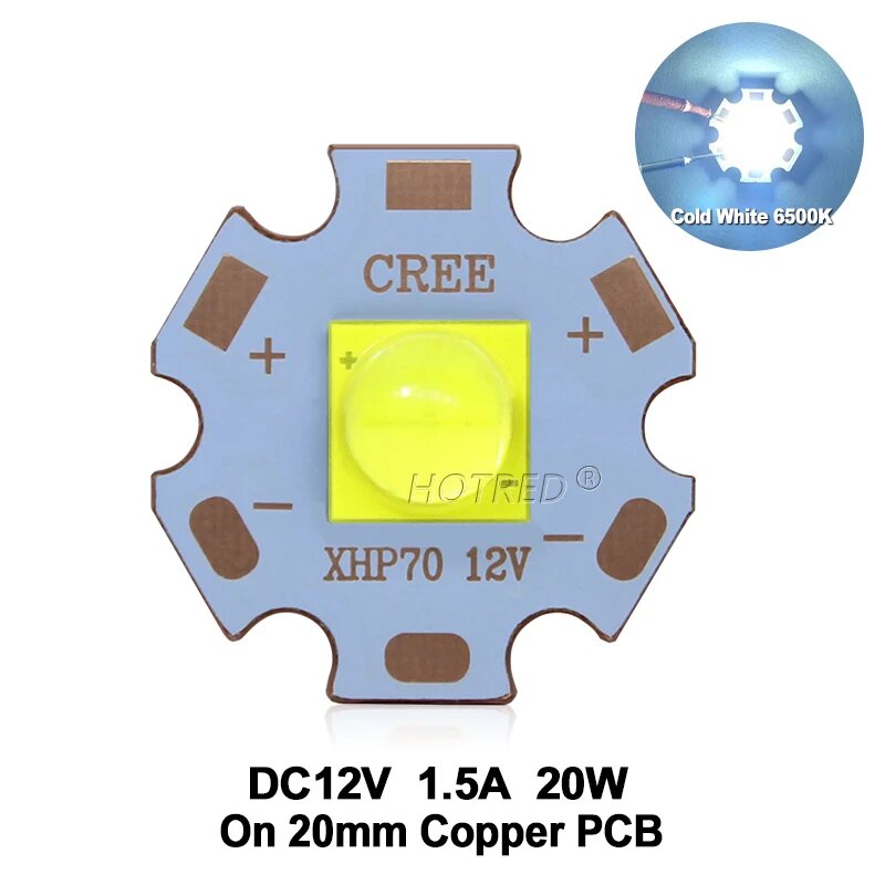HotRed XHP70 12V LED 20mm, белый