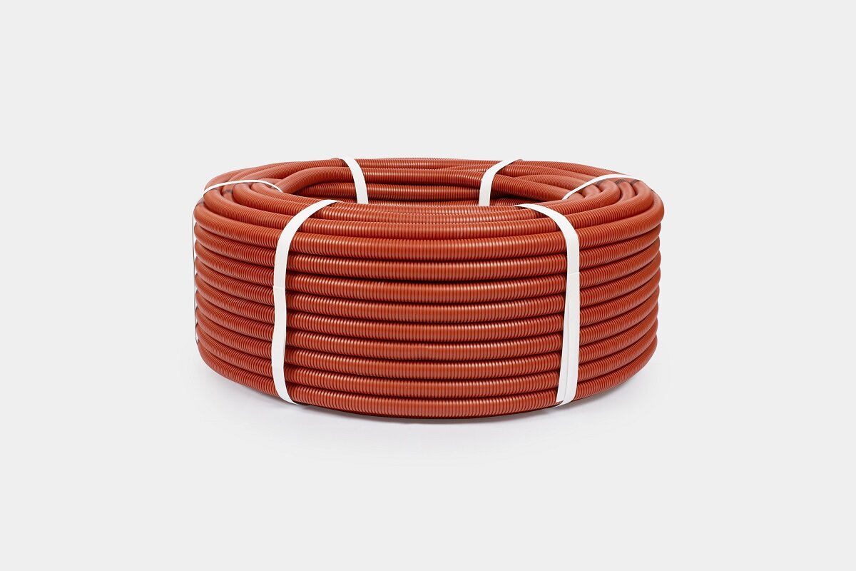 Контур Труба гофрированная защитная D25 (35/29) красная 50м (ПНД) 080020025100