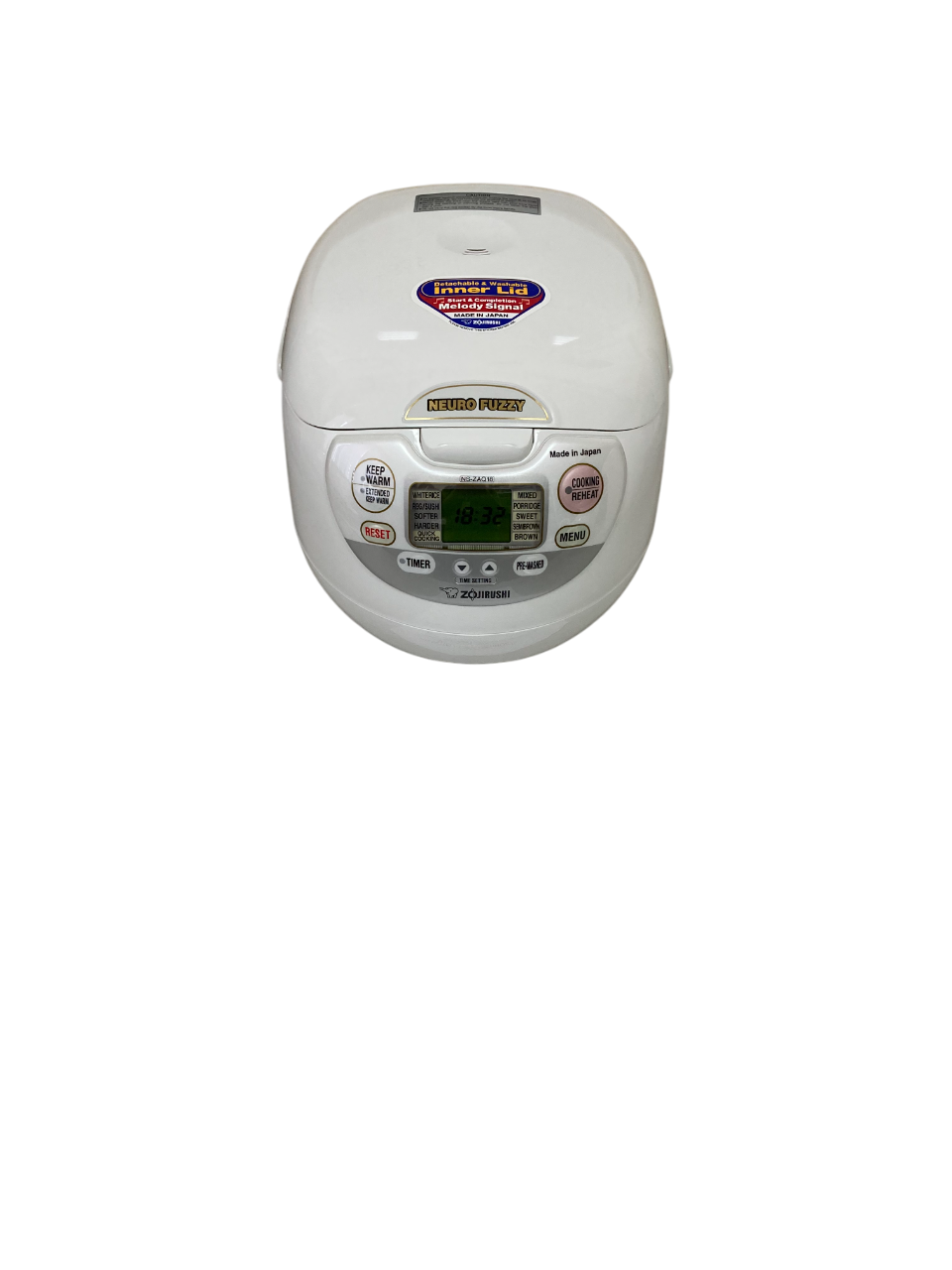 Премиум рисоварка-кашеварка ZOJIRUSHI NS-ZAQ18WZ, 5л, 10 программ, 5 функций, цвет белый