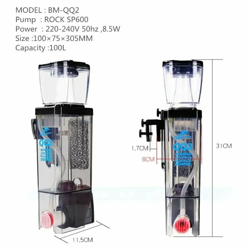 Протеиновый скиммер Bubble-Magus NAC QQ QQ1 QQ2 QQ3 Nano Tank для официального дилера морского рифового кораллового аквариума с морской водой