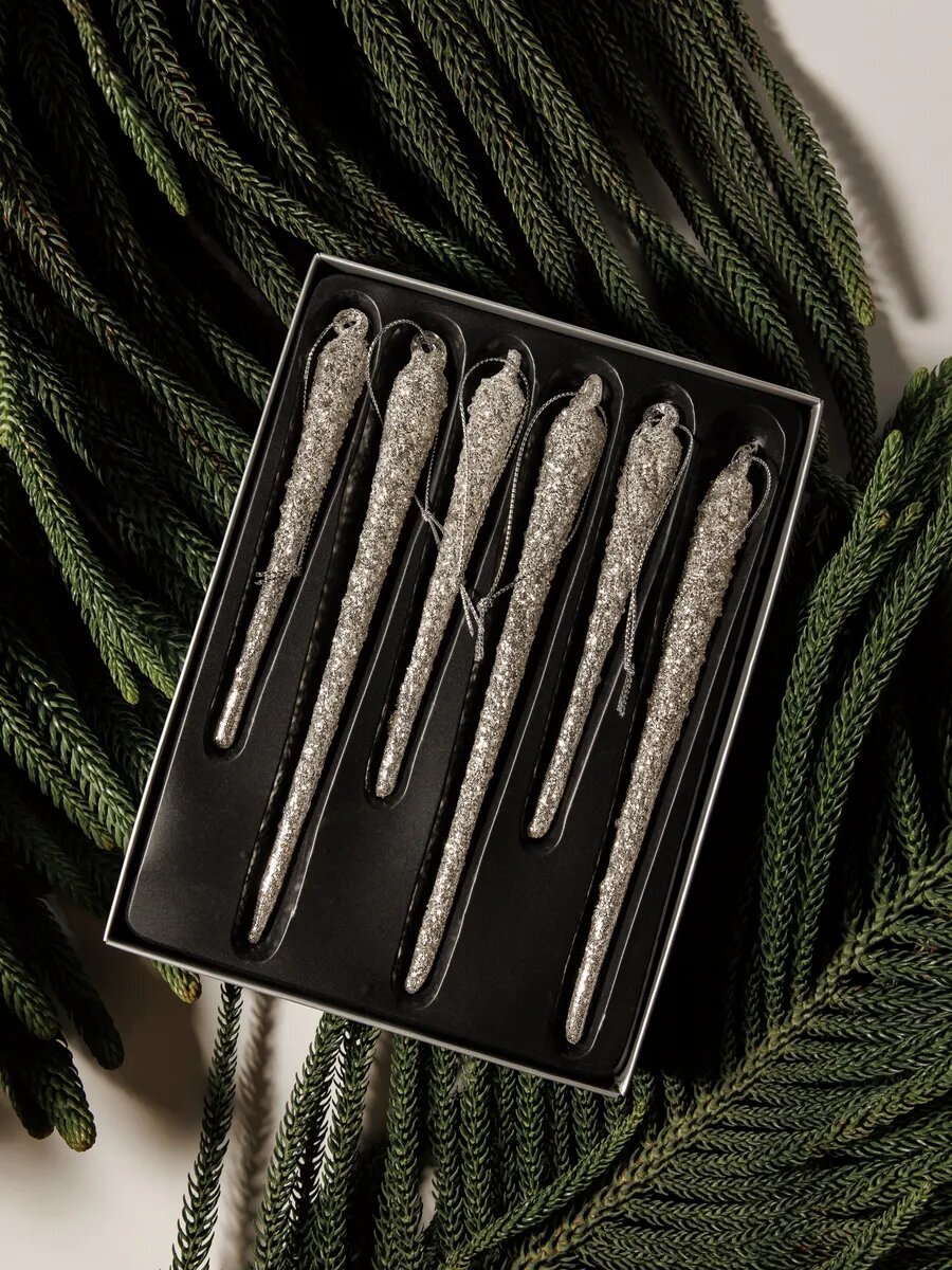 Украшения на ёлку - сосульки из стекла Набор 2шт