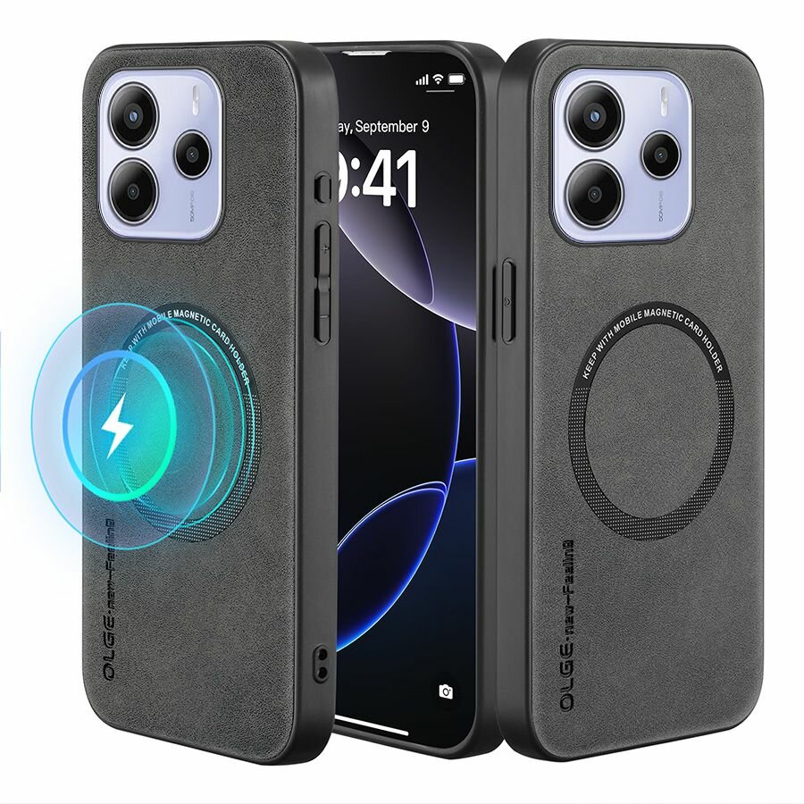Чехол-Case MagSafe чехол для Redmi Note 14 5G (Редми Нот 14 5G) Нескользящий и удобный