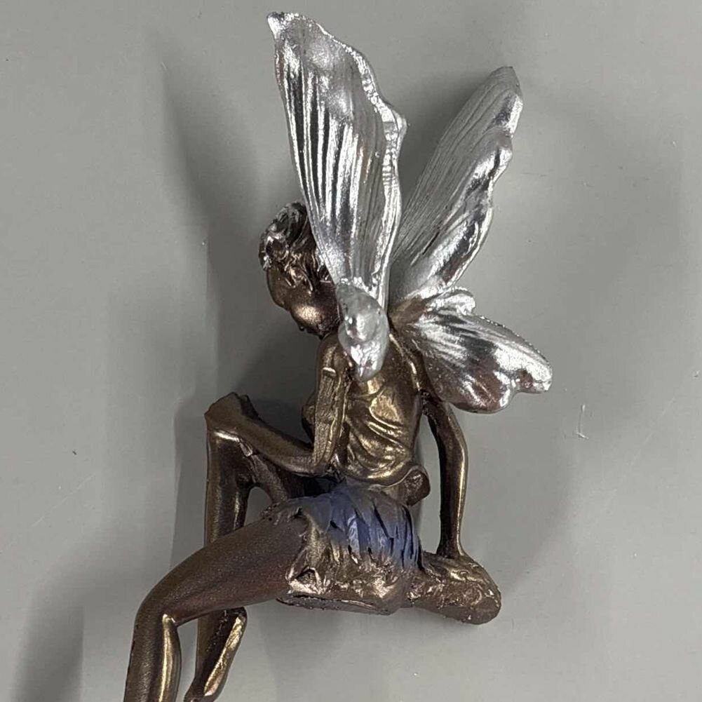 Украшение сада цветочной феей Турек, статуя сидящей Феи из темной бронзы